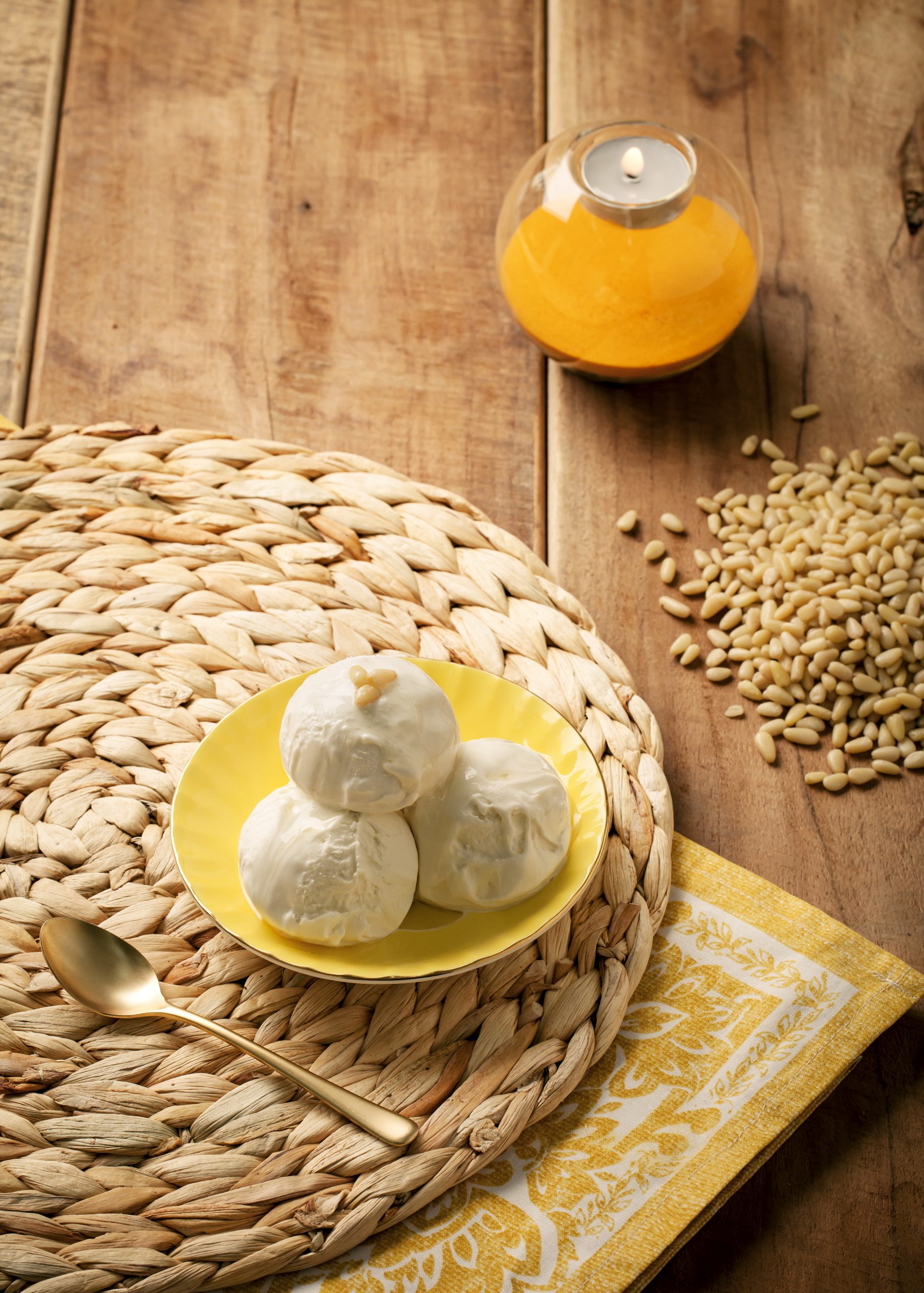 Pine Nuts with Rice Gelato by Si Yeon Yoo - Frozen Art Chef